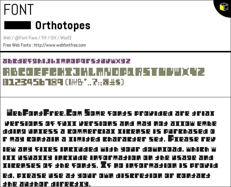 Orthotopes Fonts Downloads - WebFontFree.Com