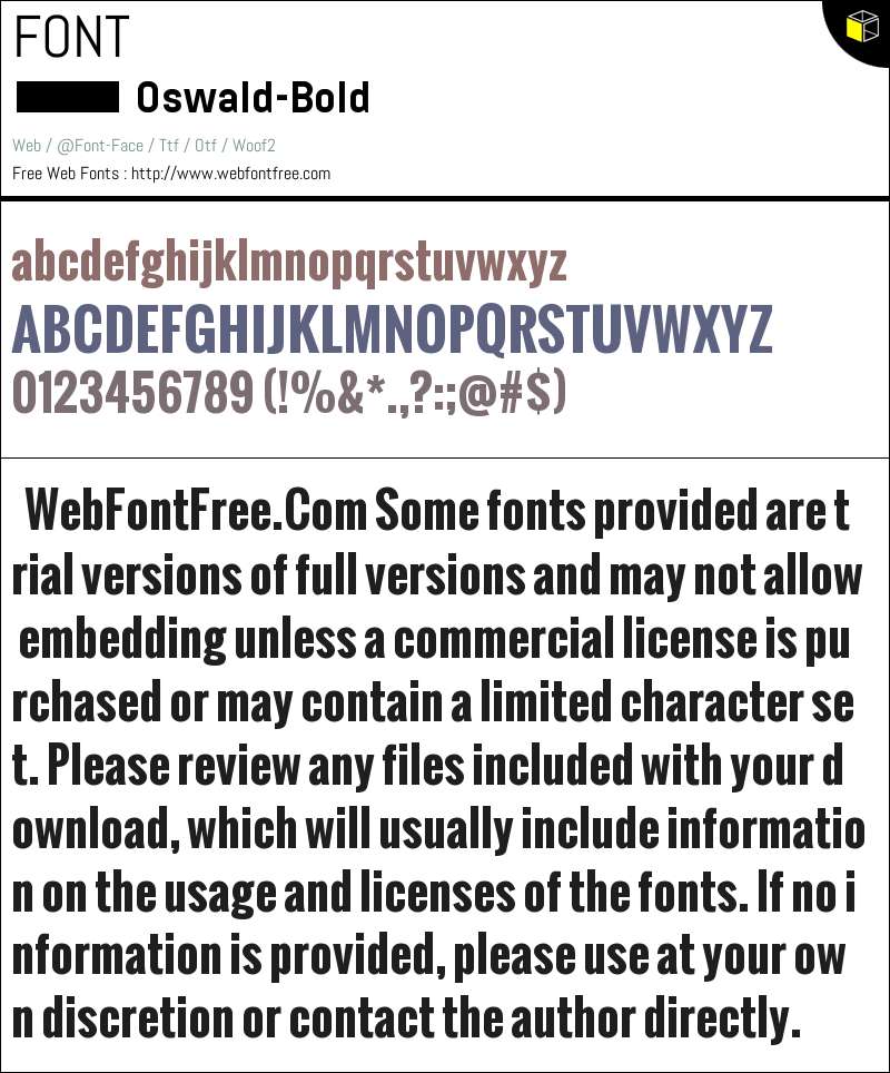 Oswald Bold Fonts Downloads - WebFontFree.Com