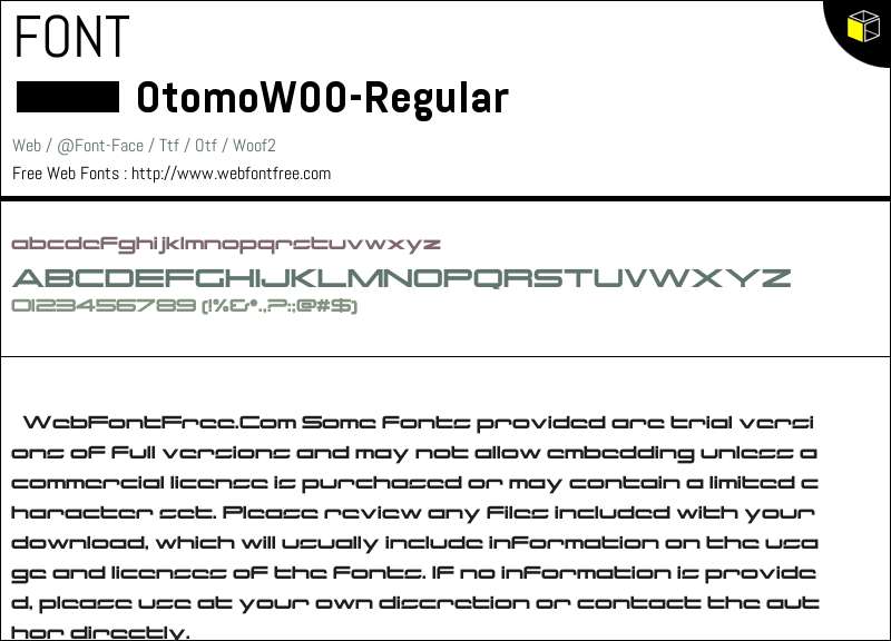 Otomo W00 Regular Fonts Downloads - WebFontFree.Com