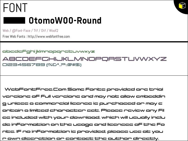 Otomo W00 Round Fonts Downloads - WebFontFree.Com