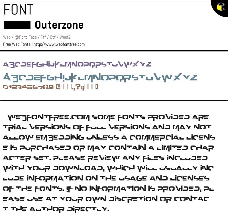 Outer zone Fonts Downloads - WebFontFree.Com