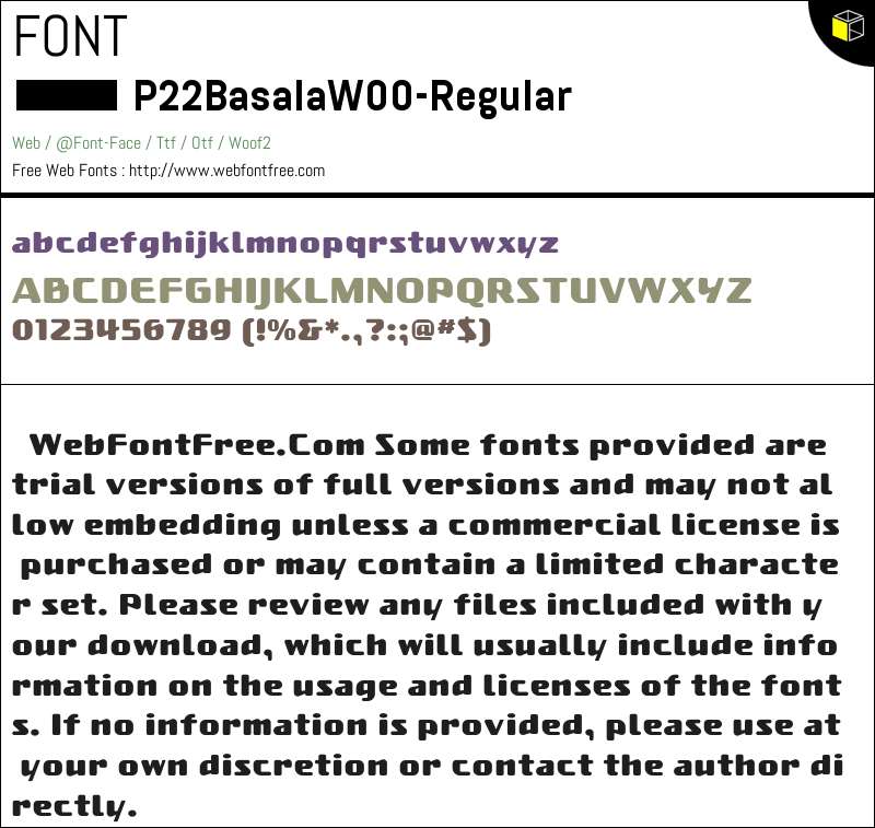 P22 Basala W00 Regular Fonts Downloads - WebFontFree.Com