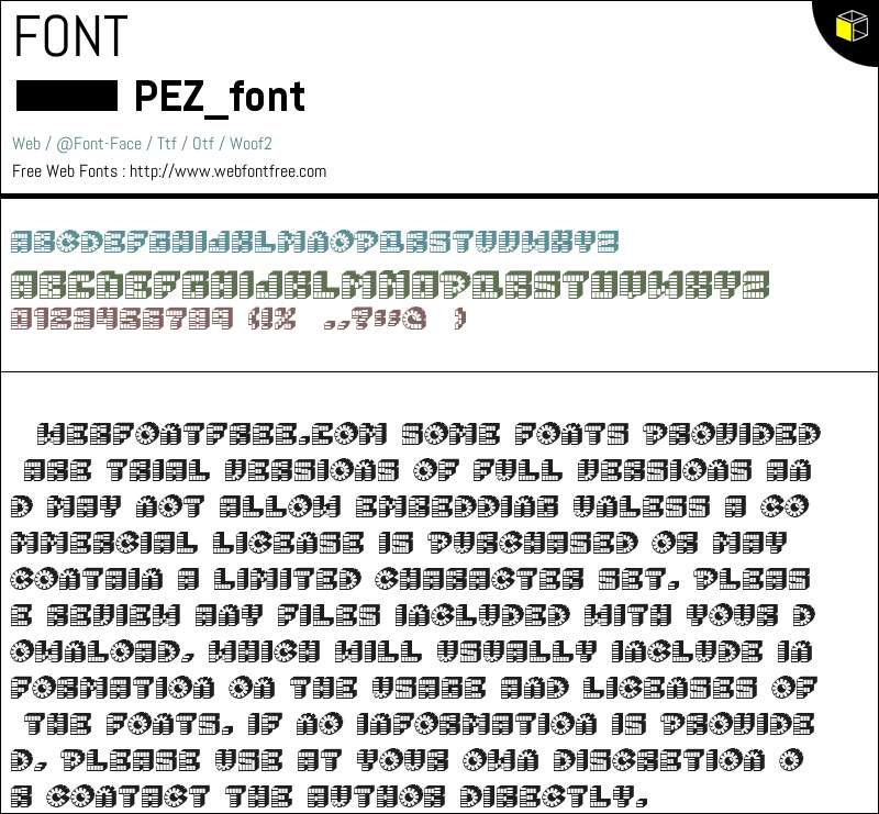 PEZ_font Fonts Downloads - WebFontFree.Com