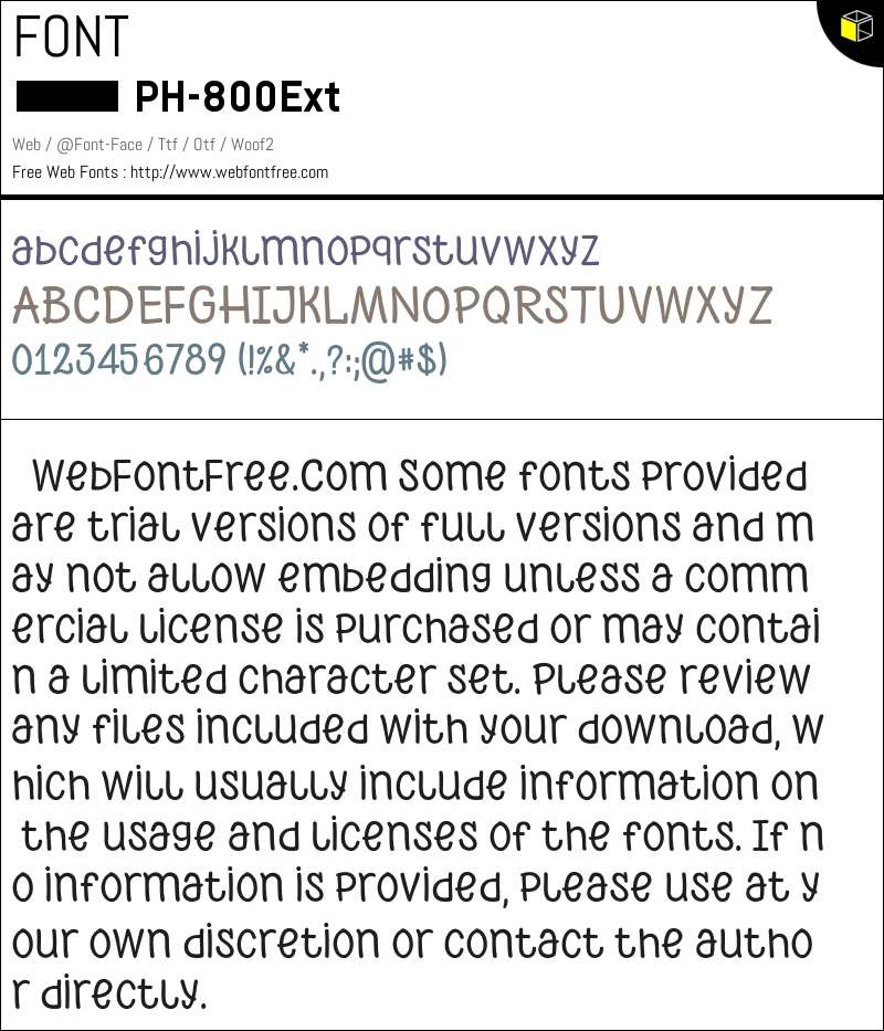 PH 800 Ext Fonts Downloads - WebFontFree.Com