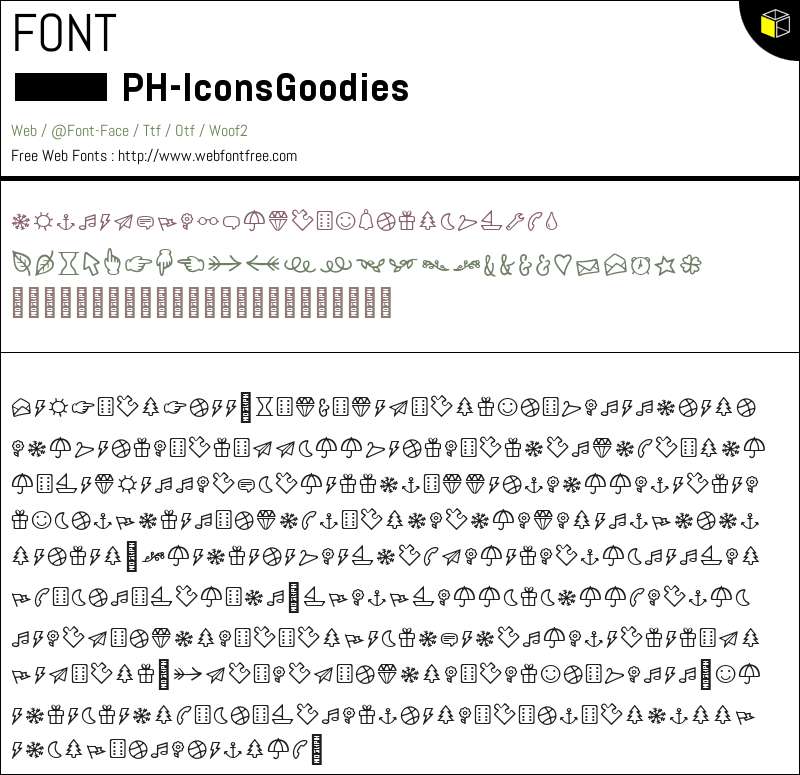 PH Icons Goodies Fonts Downloads - WebFontFree.Com