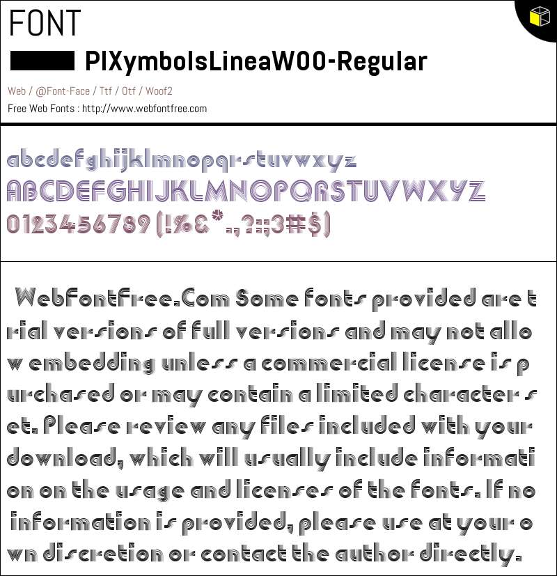 PIXymbols Linea W00 Regular Fonts Downloads - WebFontFree.Com
