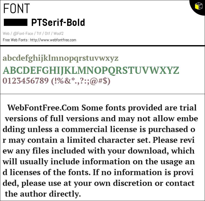 PT Serif Bold 字体 下载 - WebFontFree.Com