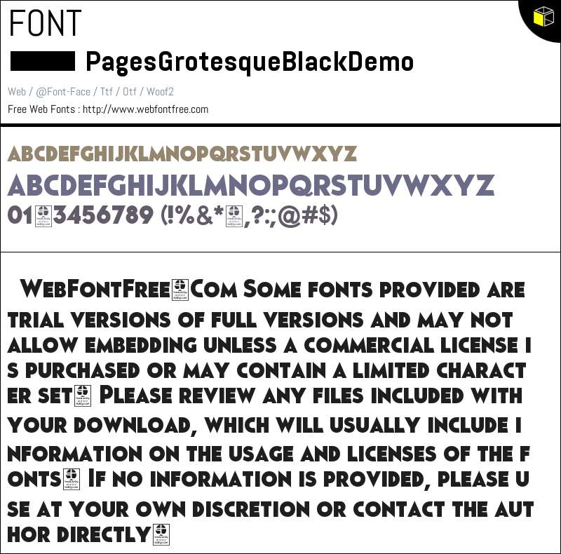 Pages Grotesque Black Demo Fonts Downloads - WebFontFree.Com