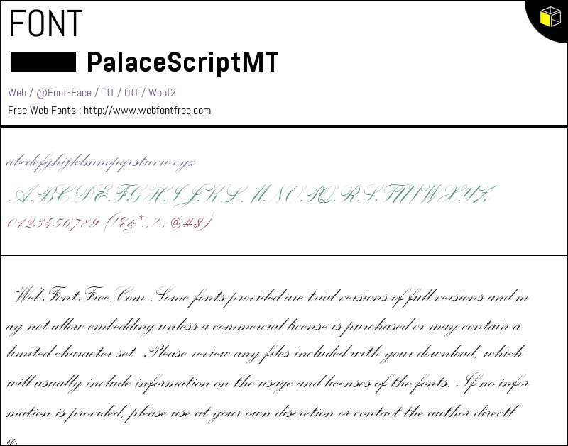 Palace Script MT 字体 下载 - WebFontFree.Com