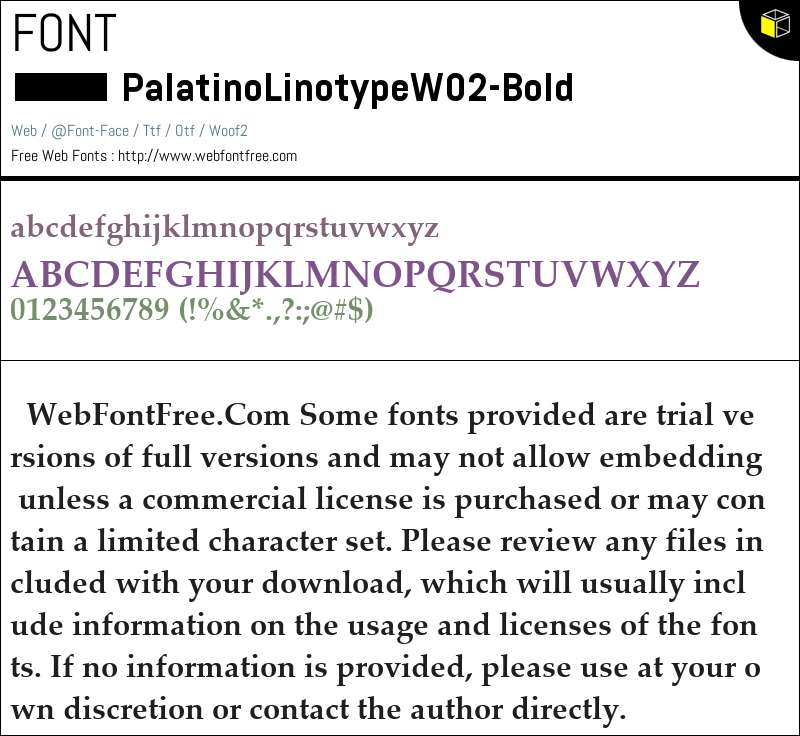 Palatino Linotype W02 Bold Fuentes Descargar - WebFontFree.Com