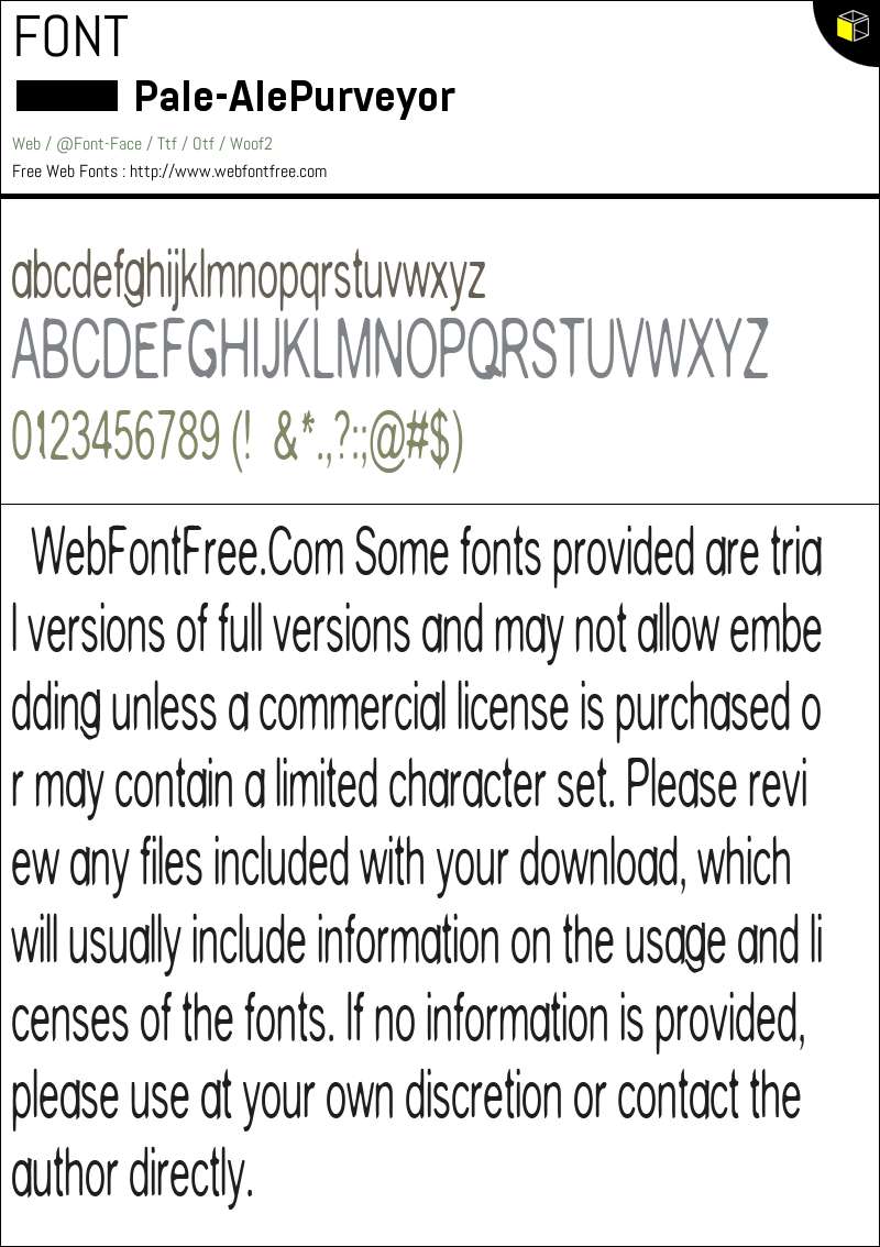 Pale Ale Purveyor Fonts Downloads - WebFontFree.Com