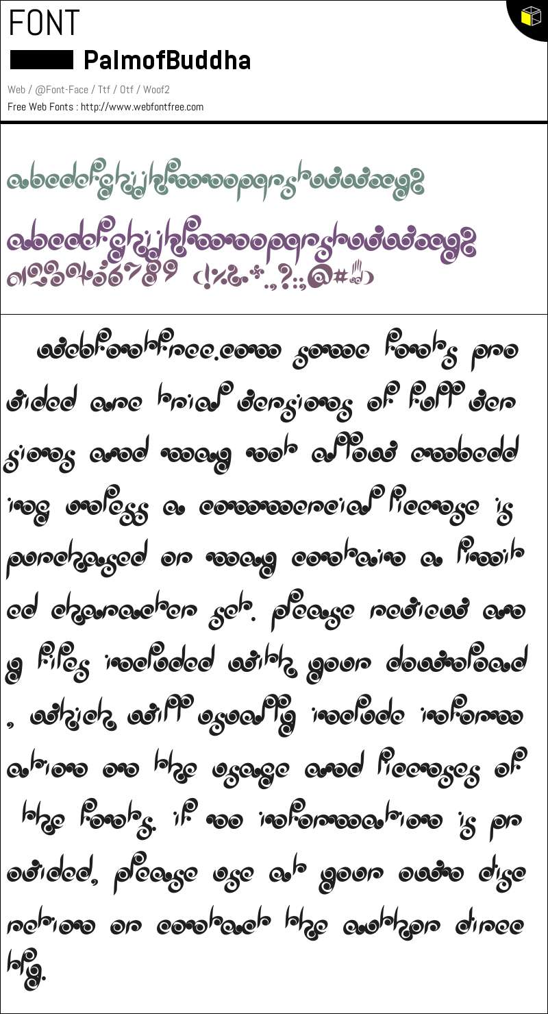 Palm of Buddha Fonts Downloads - WebFontFree.Com