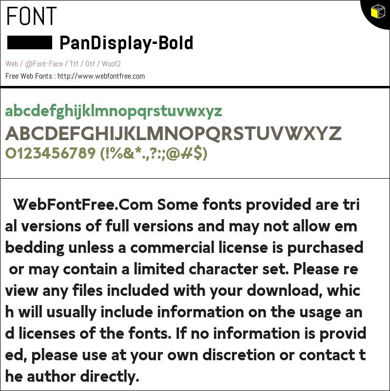 Pan Display Bold Fonts Downloads - WebFontFree.Com