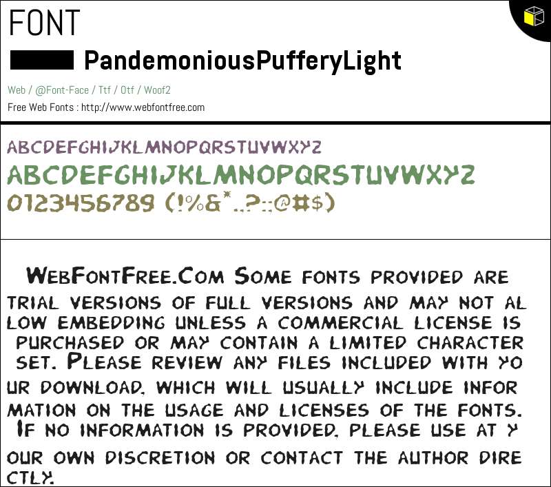 Pandemonious Puffery Light Fonts Downloads - WebFontFree.Com