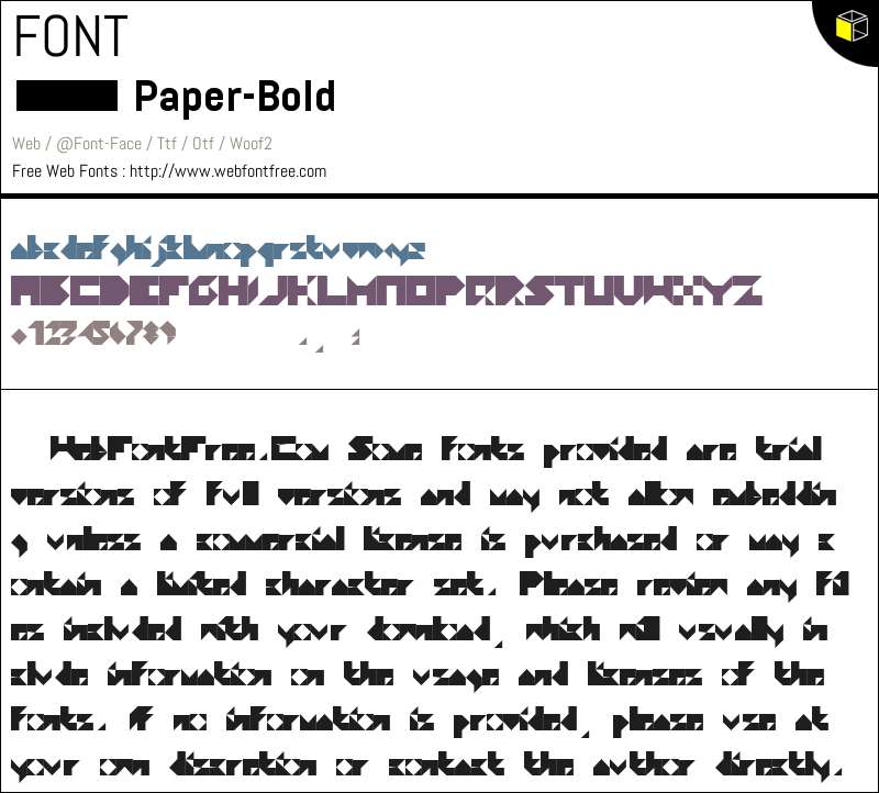 Paper Bold Fonts Downloads - WebFontFree.Com