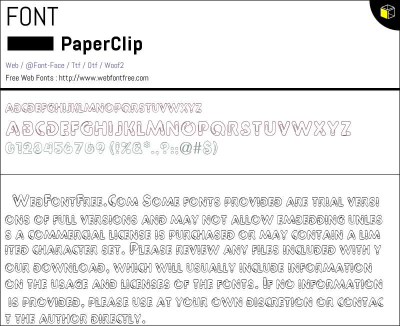 Paper Clip Fonts Downloads - WebFontFree.Com