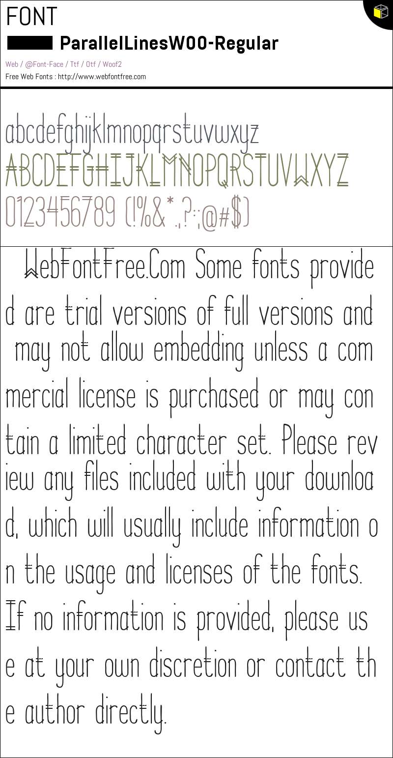 Parallel Lines W00 Regular Fonts Downloads - WebFontFree.Com