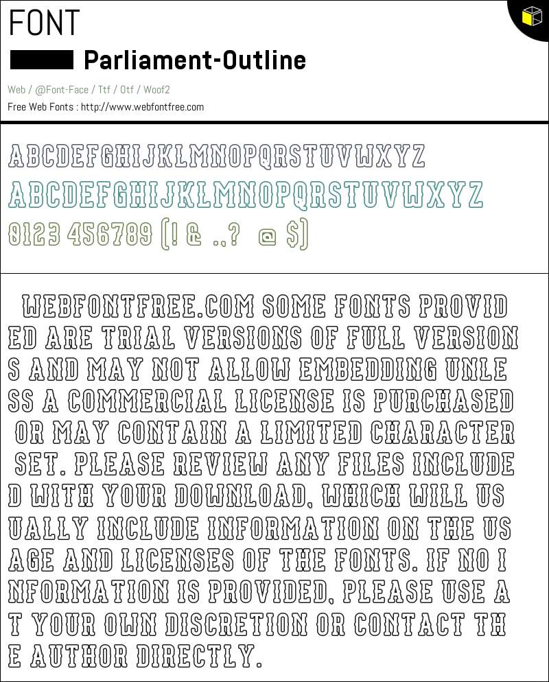 Parliament-Outline Fonts Downloads - WebFontFree.Com
