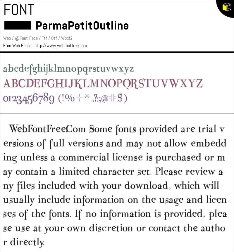 ParmaPetitOutline Fuentes Descargar - WebFontFree.Com