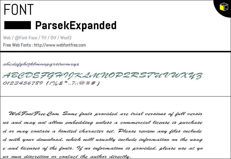 Parsek Expanded Fonts Downloads - WebFontFree.Com