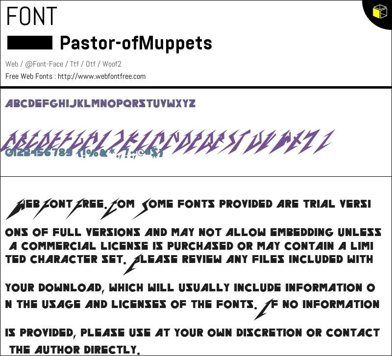 Pastor of Muppets Fonts Downloads - WebFontFree.Com