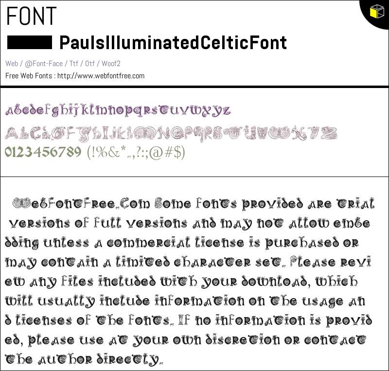 Pauls Illuminated Celtic Font Fonts Downloads - WebFontFree.Com
