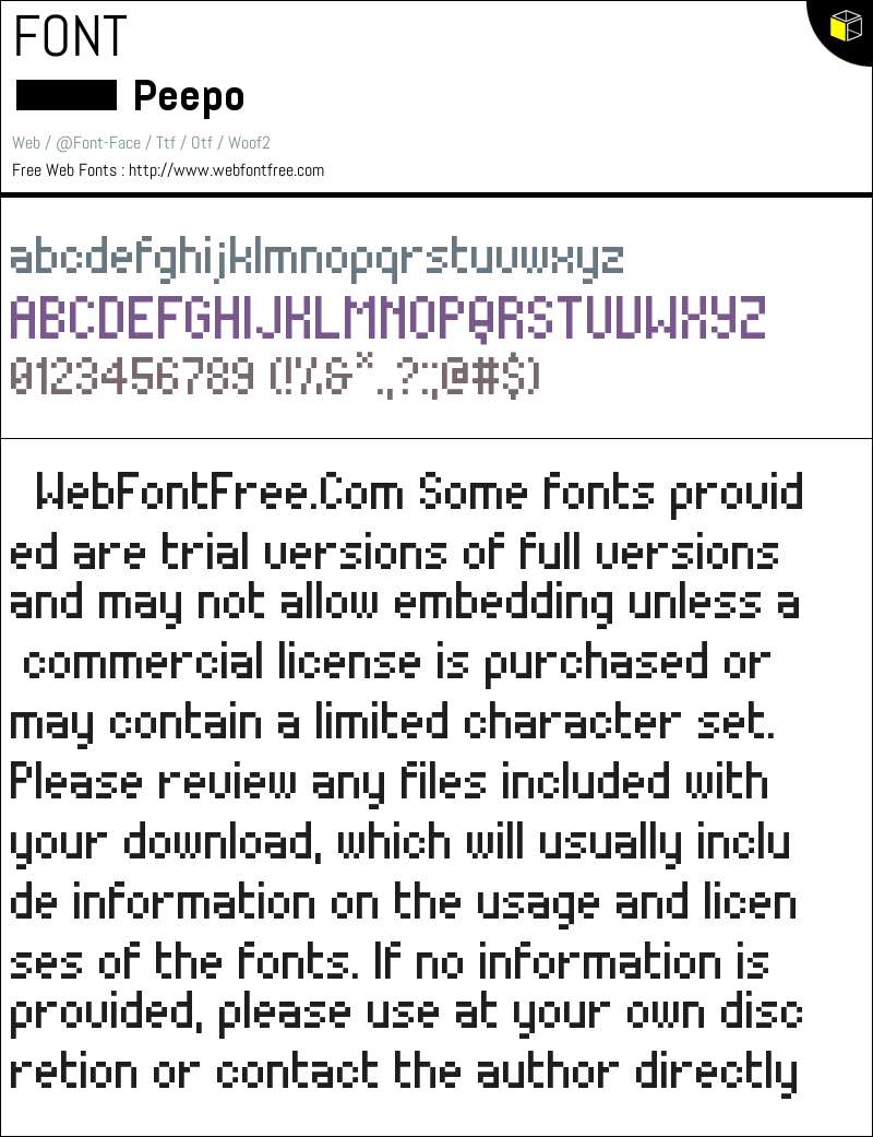Peepo Regular Fonts Downloads - WebFontFree.Com
