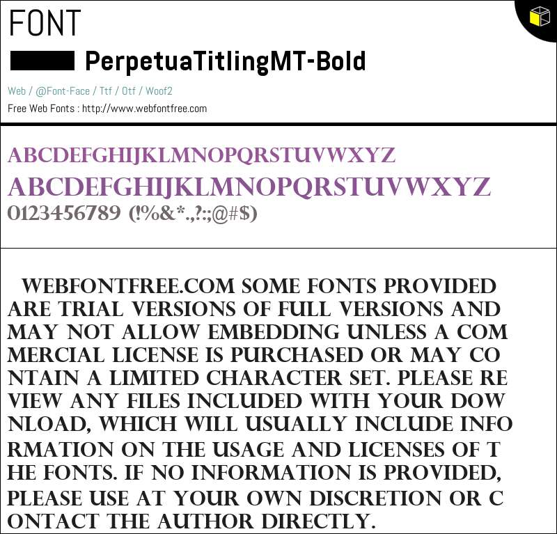 Perpetua Titling MT Bold Fonts Downloads - WebFontFree.Com
