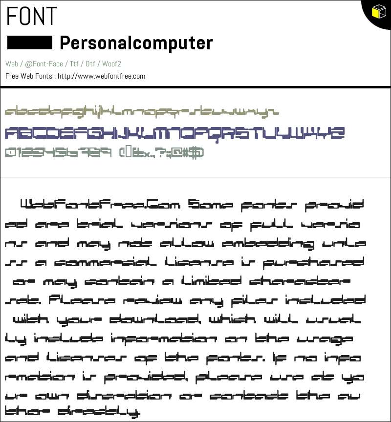 personal computer Fuentes Descargar - WebFontFree.Com