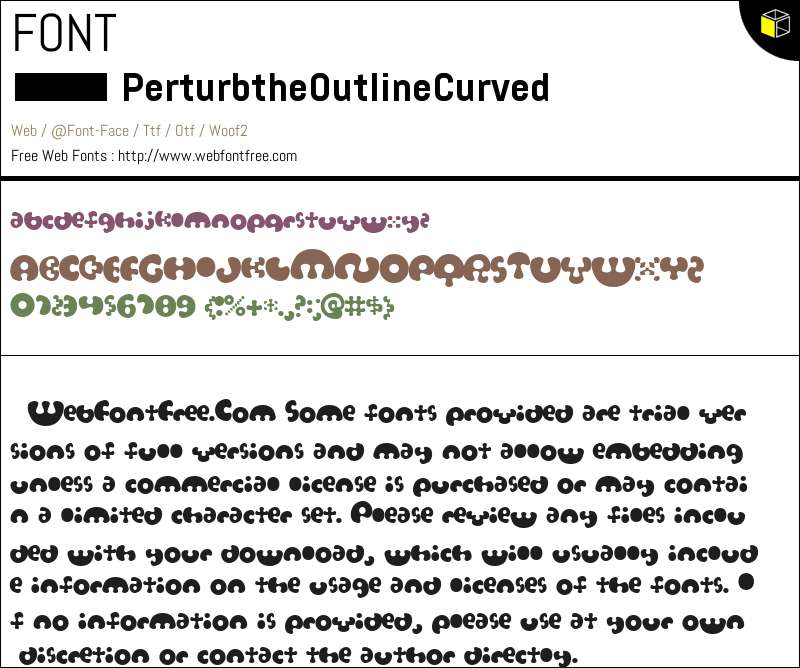 Perturb the Outline Curved Fonts Downloads - WebFontFree.Com