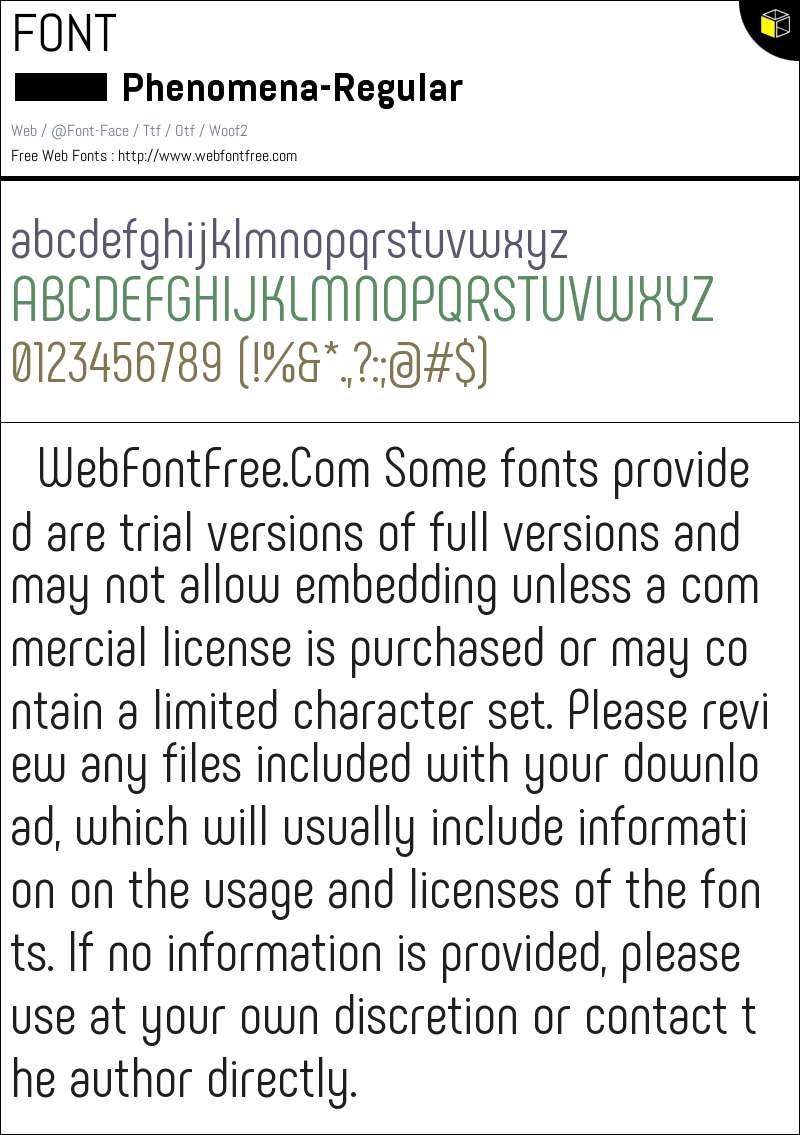 Phenomena-Regular Fonts Downloads - WebFontFree.Com