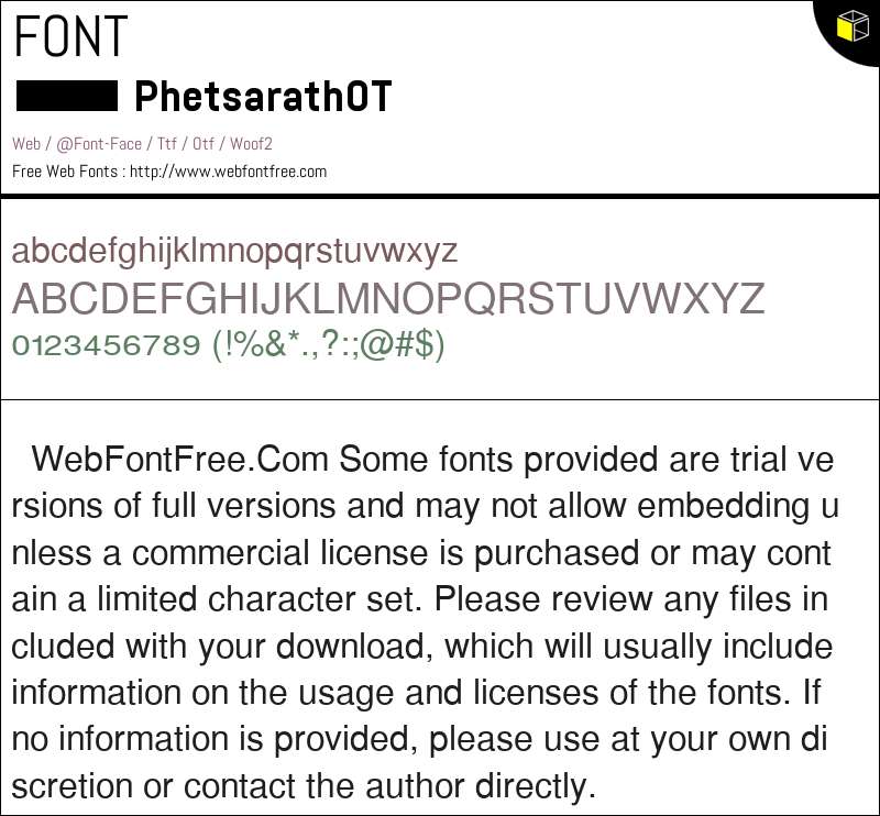Phetsarath OT Fonts Downloads - WebFontFree.Com