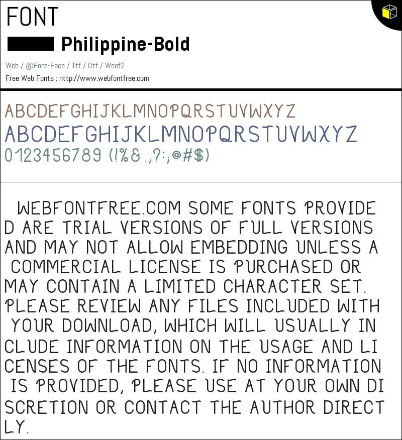 Philippine Bold Fonts Downloads - WebFontFree.Com