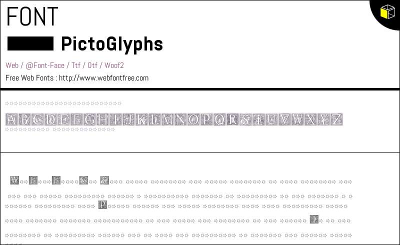 Picto Glyphs Fonts Downloads - WebFontFree.Com