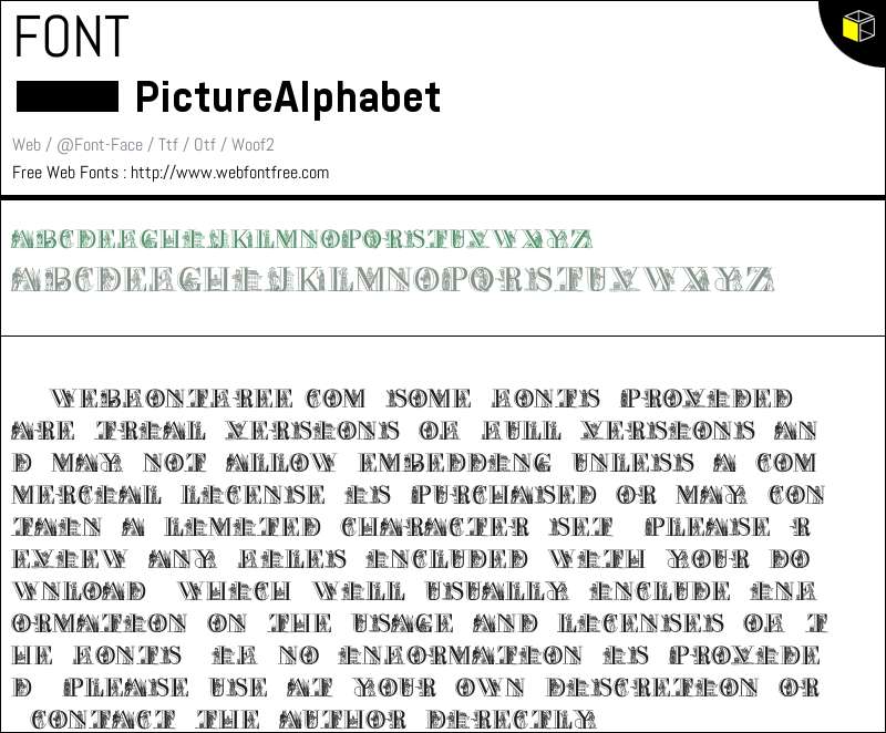 Picture Alphabet Fonts Downloads - WebFontFree.Com