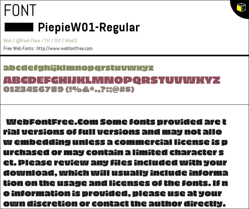 Piepie W01 Regular Fonts Downloads - WebFontFree.Com
