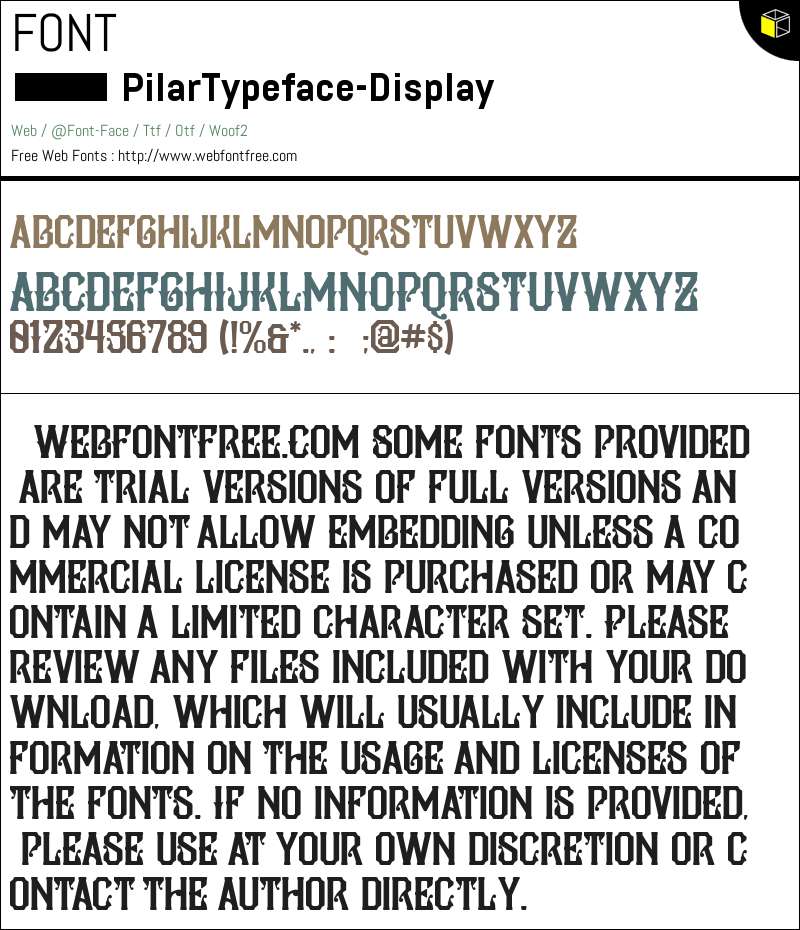 Pilar Typeface Display Fonts Downloads - WebFontFree.Com