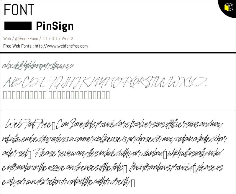 PinSign Fonts Downloads - WebFontFree.Com
