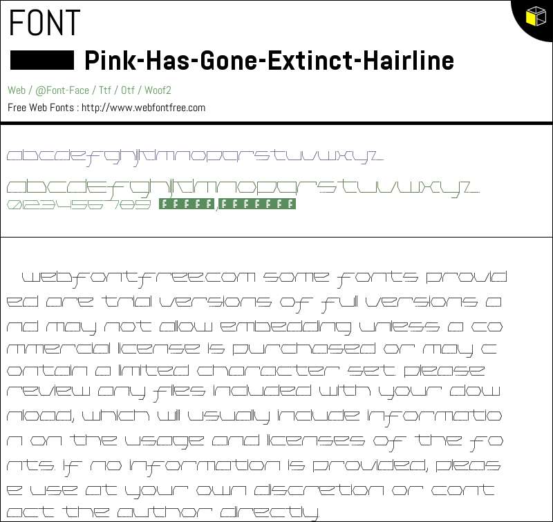 Pink Has Gone Extinct Hairline Regular Fonts Downloads - WebFontFree.Com