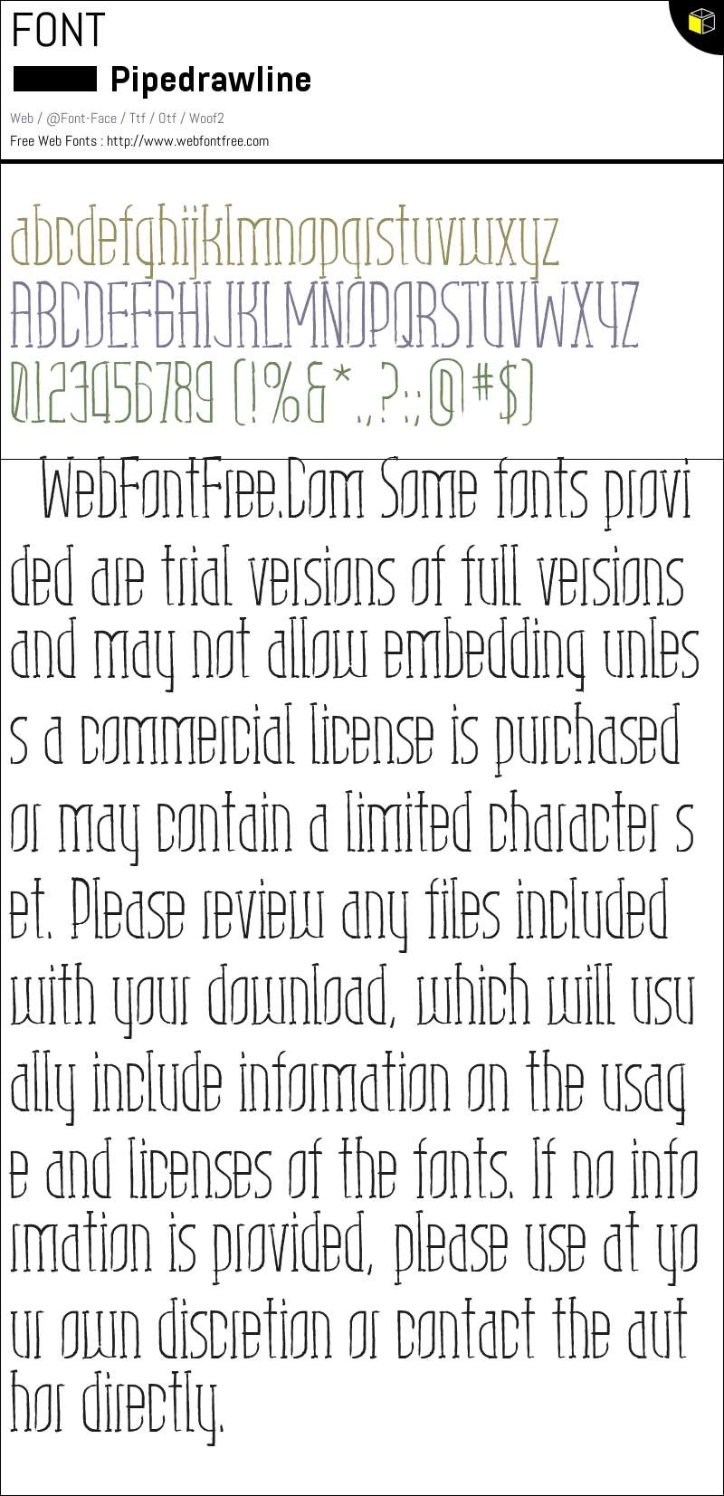 Pipe drawline Fonts Downloads - WebFontFree.Com