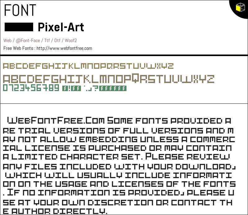 Pixel-Art Regular Fonts Downloads - WebFontFree.Com