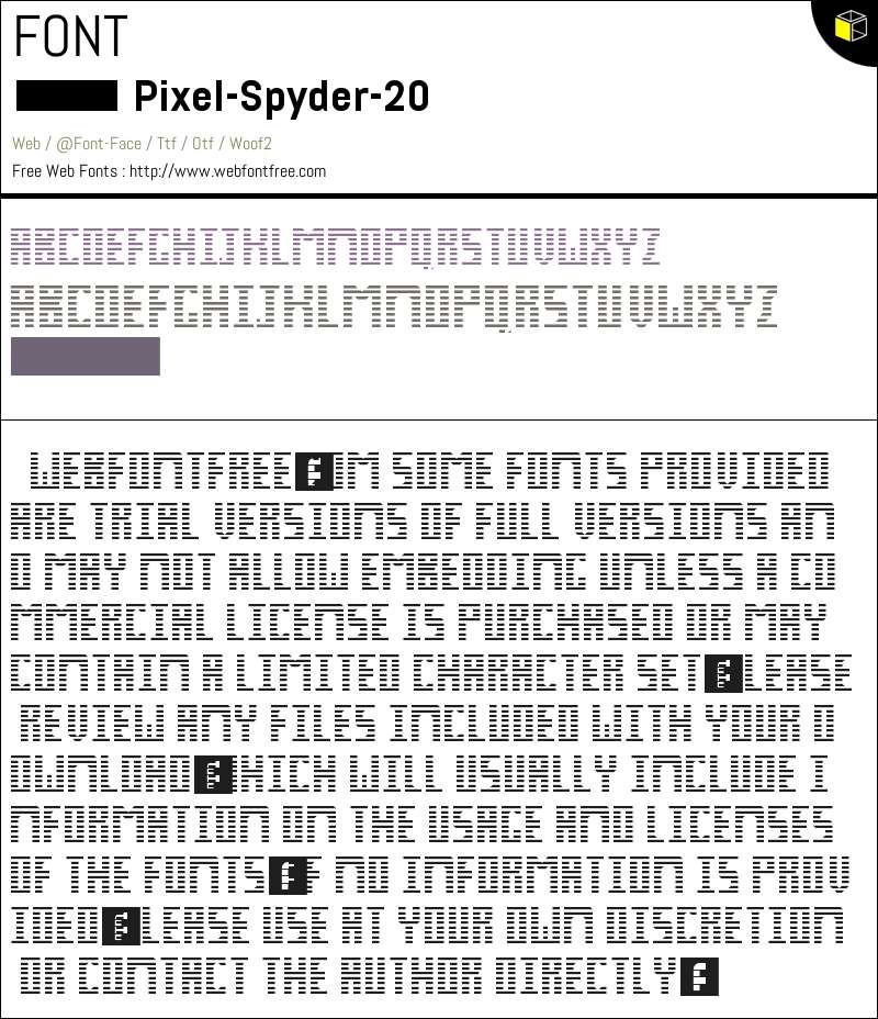 Pixel Spyder 2.0 Regular Fonts Downloads - WebFontFree.Com