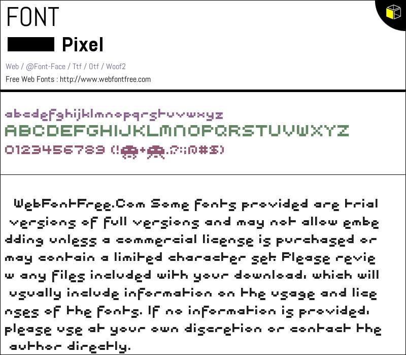 Pixel Fonts Downloads - WebFontFree.Com