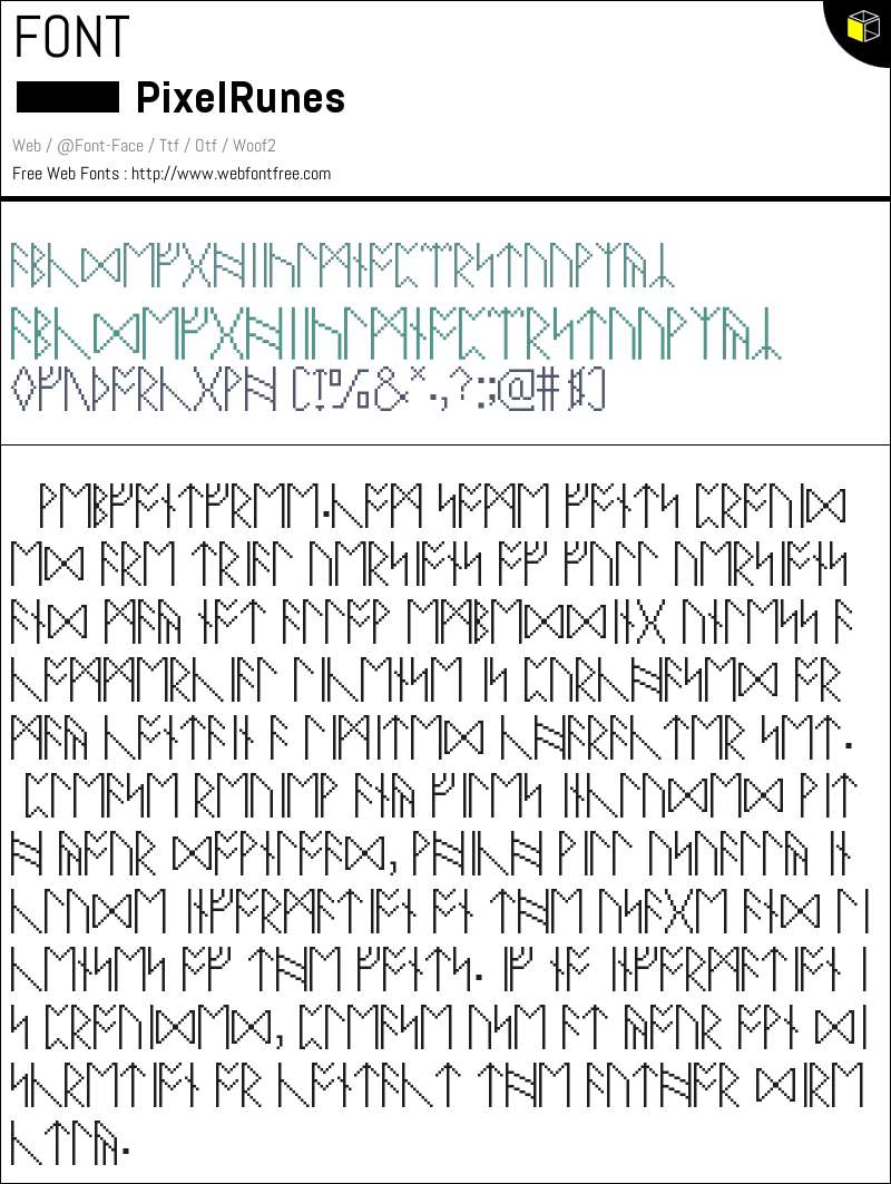 PixelRunes Fonts Downloads - WebFontFree.Com