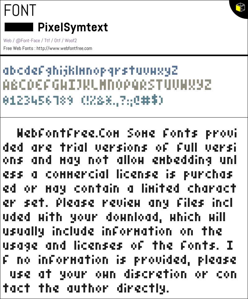 Pixel Symtext Fonts Downloads - WebFontFree.Com