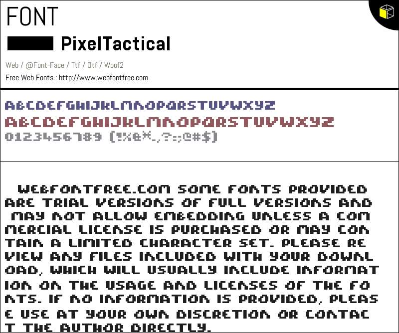 Pixel Tactical Fonts Downloads - WebFontFree.Com