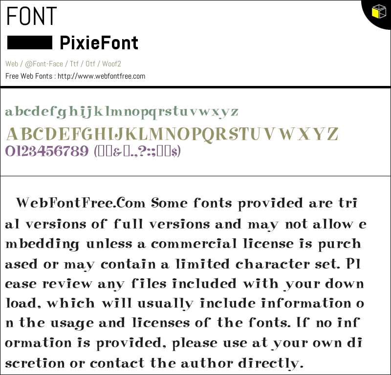 PixieFont Fonts Downloads - WebFontFree.Com