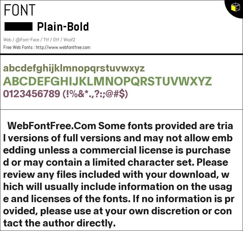 Plain-Bold Fonts Downloads - WebFontFree.Com