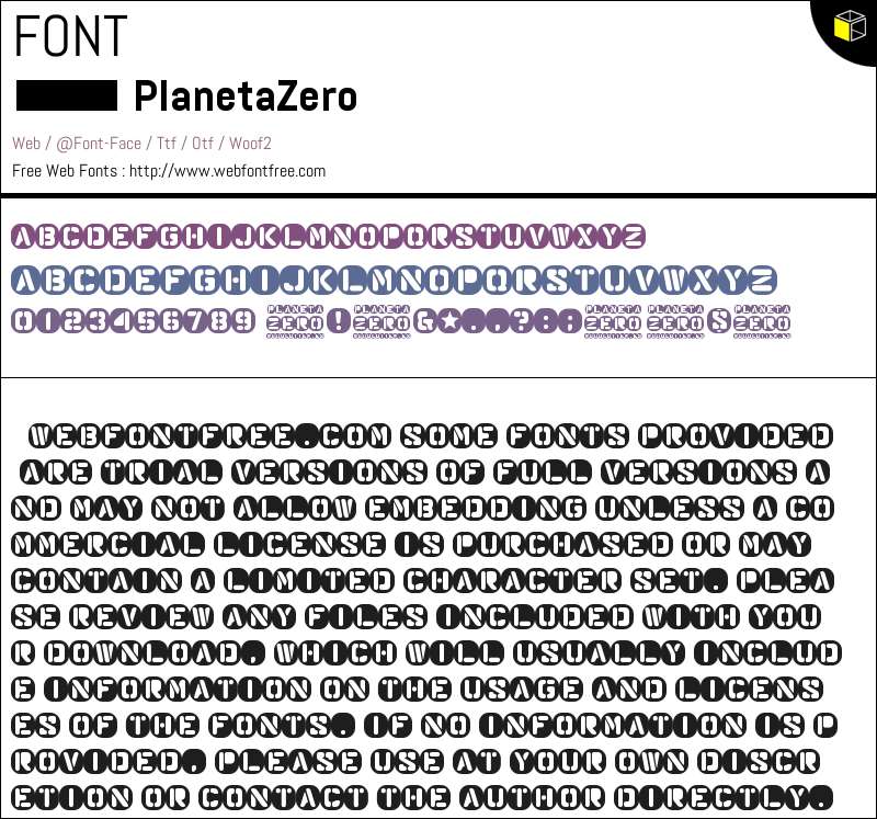 Planeta Zero Fonts Downloads - WebFontFree.Com