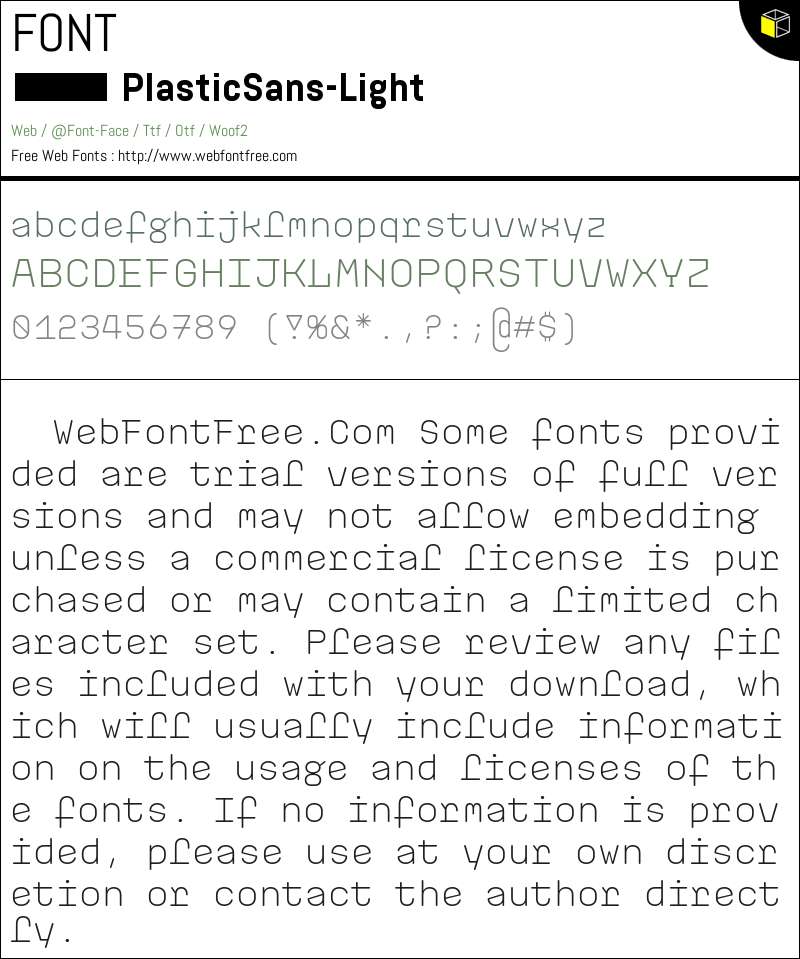 Plastic Sans Light Fonts Downloads - WebFontFree.Com